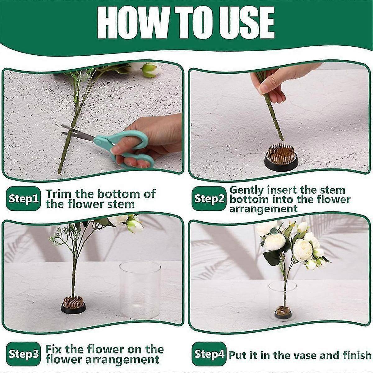 8 Pcs Flower Frogs Round Brass Flower Holder Japanese Ikebana Vase ...