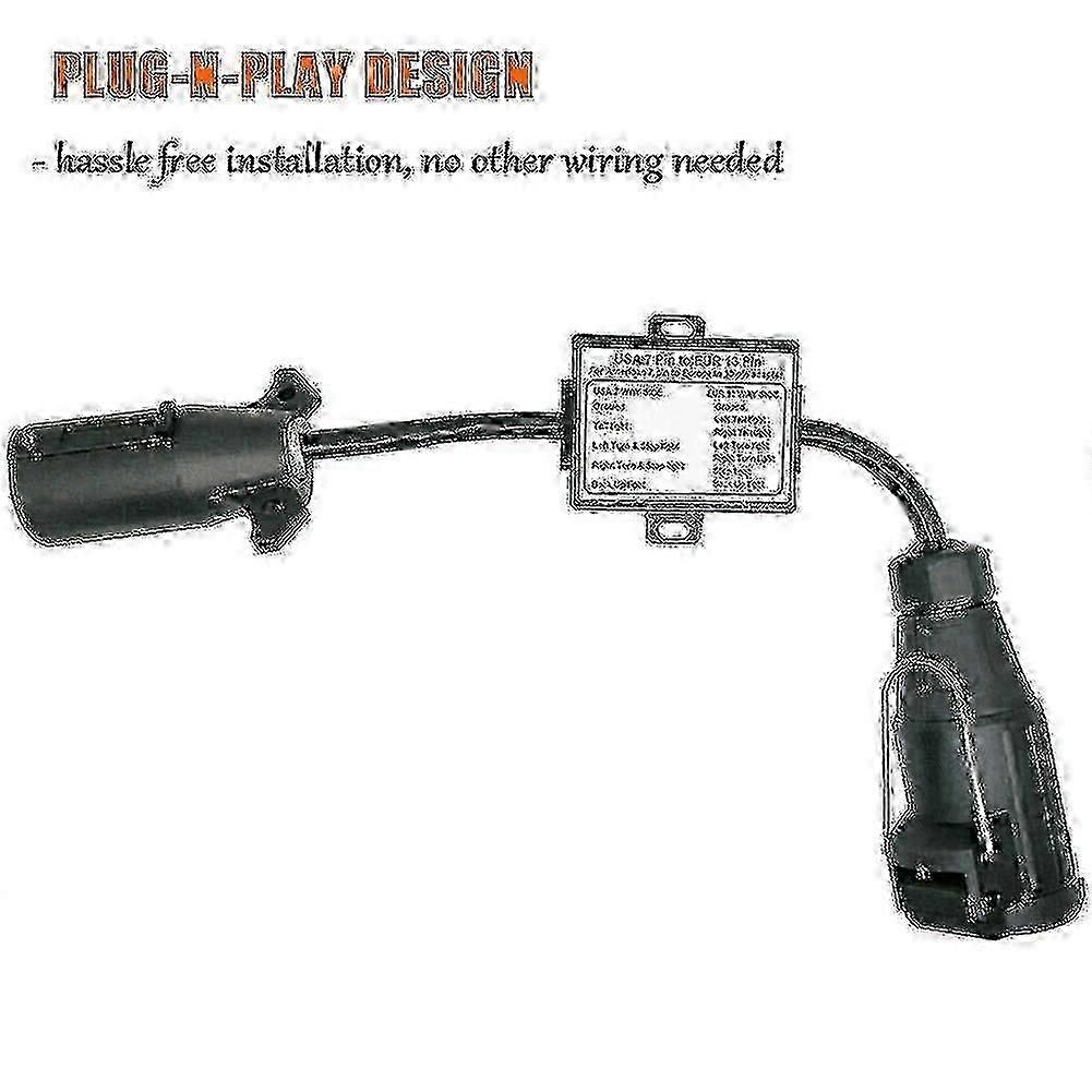 Usa To European Trailer Light Converter 7 Way Flat Socket (us Vehicle ...