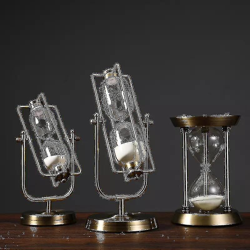 15/30/60min Metal Hourglass Timer Retro Bookshelf Ornaments Decoration ...
