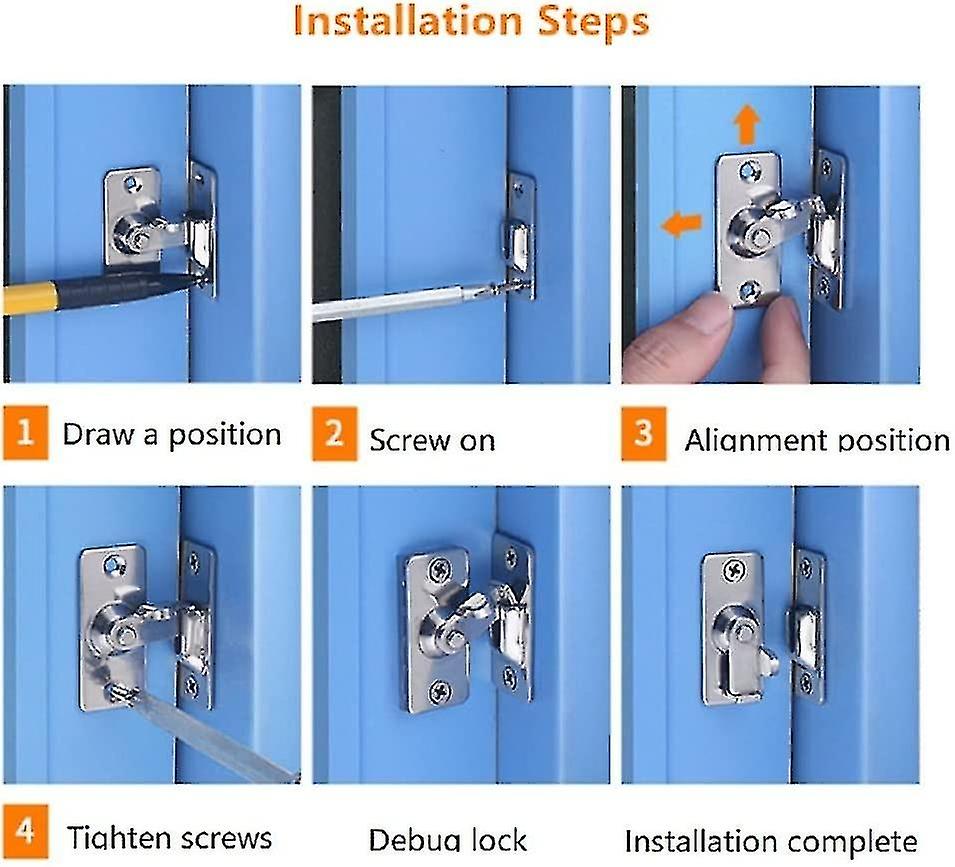 Small 90 Degree Right Angle Door Lock Latch Bolt Push-pull Lock Rod ...