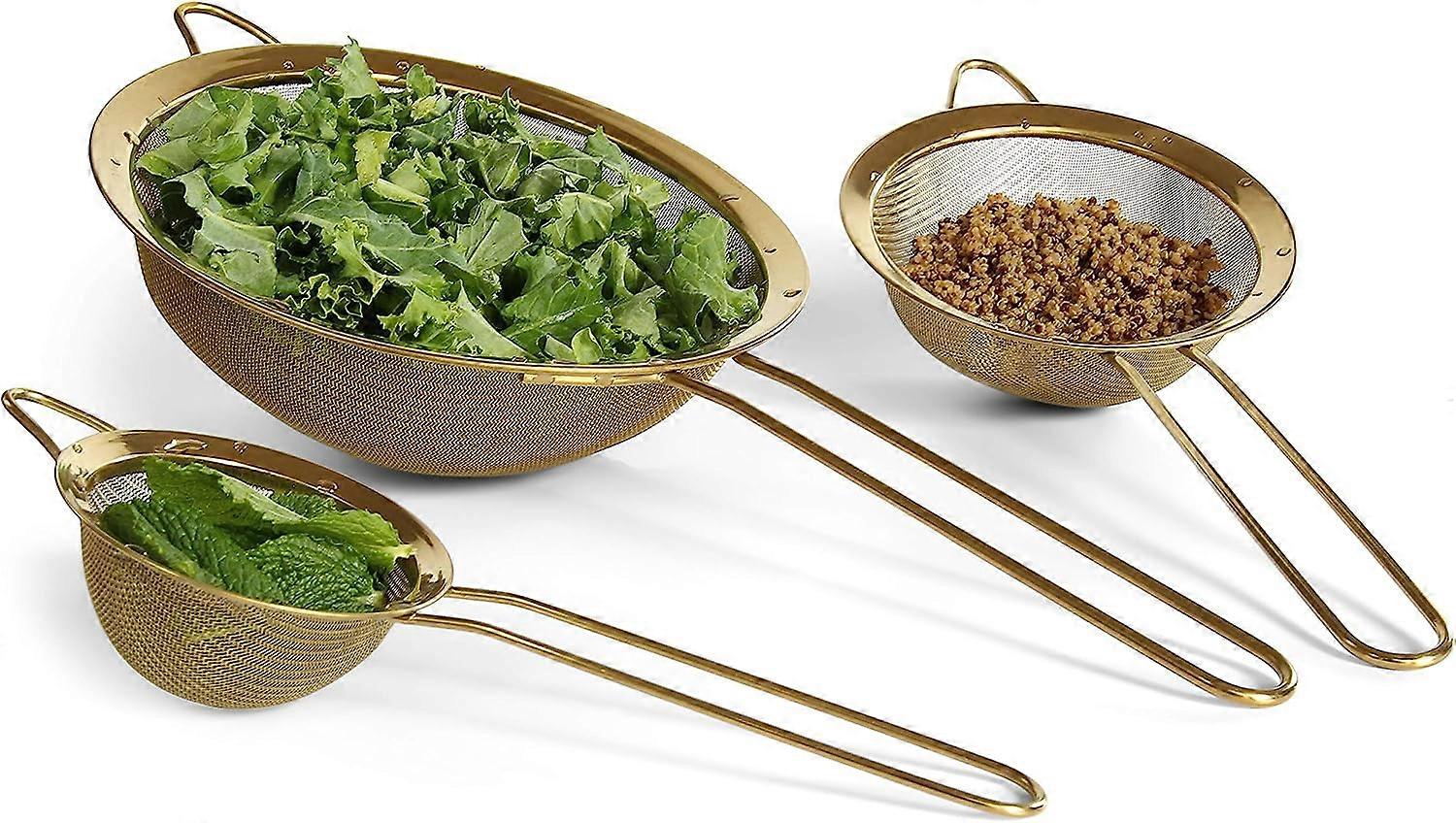 High quality kitchen sieve set, fine mesh - 8/14/20 cm - durable sieves ...