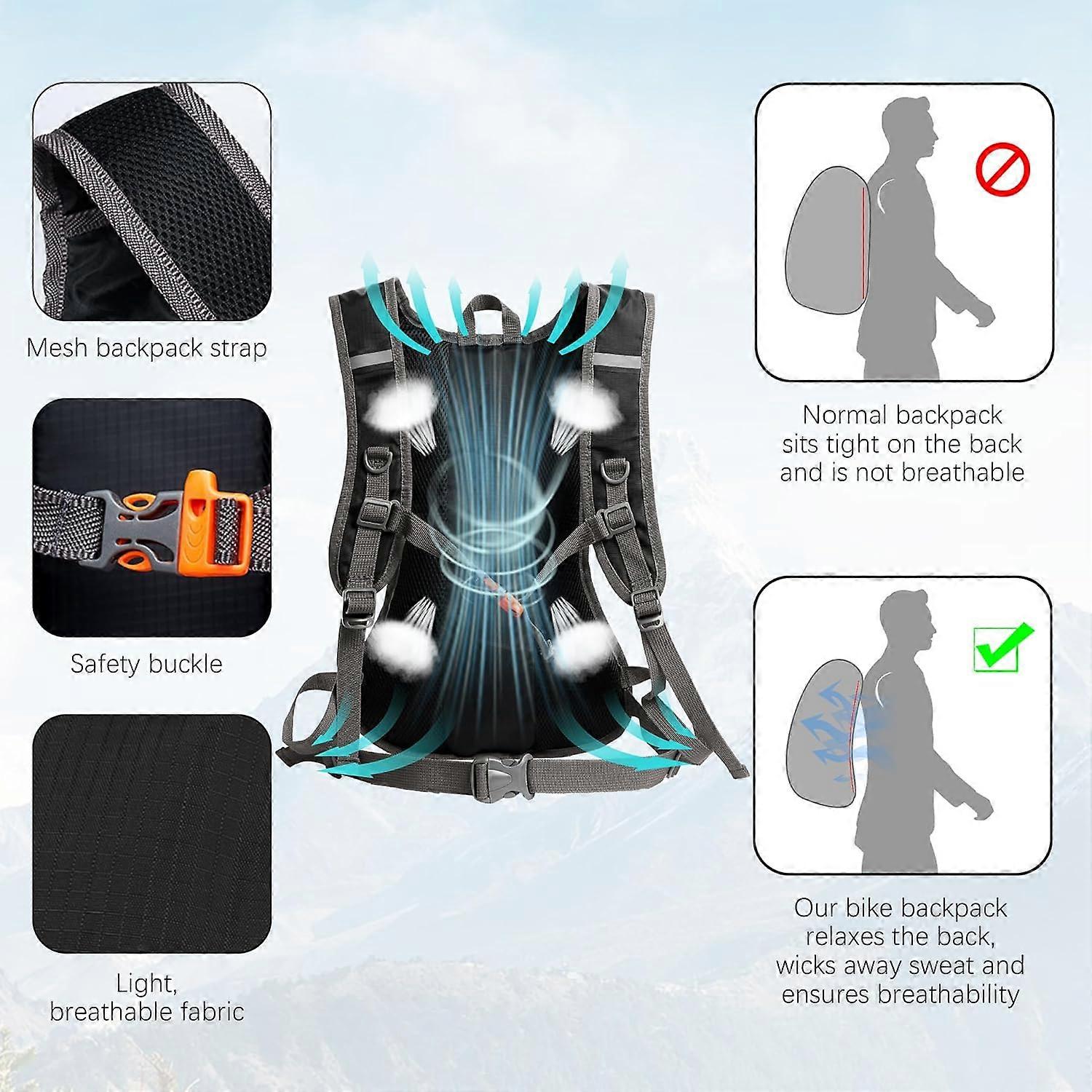 Lightweight Bike Backpack, Waterproof Breathable Cycling Rucksack for ...