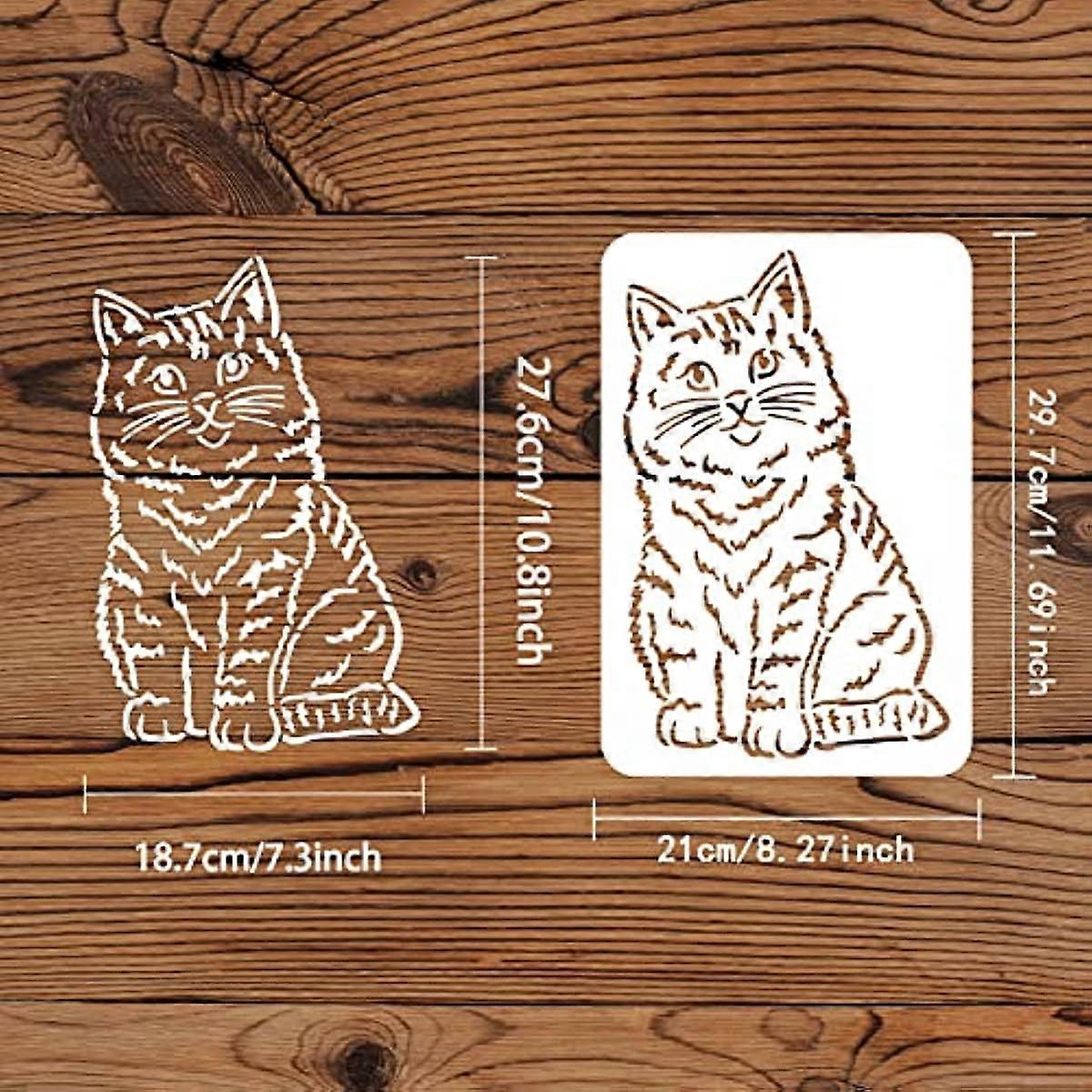 Cat Stencil for Painting 11.7x8.3inch Reusable Cat Drawing Stencil DIY ...