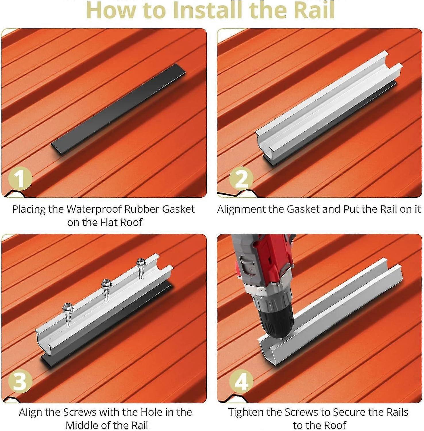 Panel Mounting Brackets, 6 Pieces 200mm Short Aluminum Mounting Rail ...