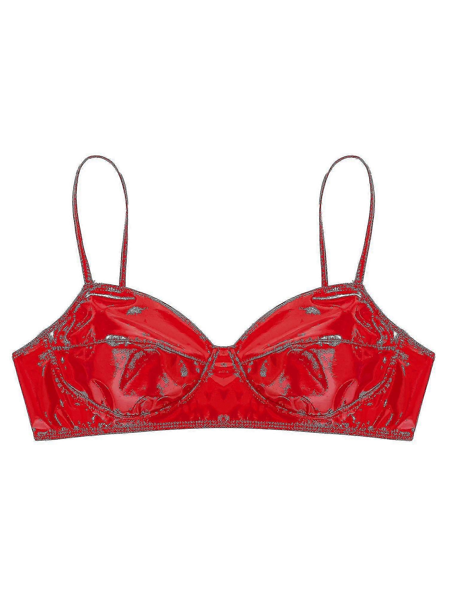 High Gloss Pvc Patent Leather Sexy Bra Leather Sexy Bra | Fruugo UK
