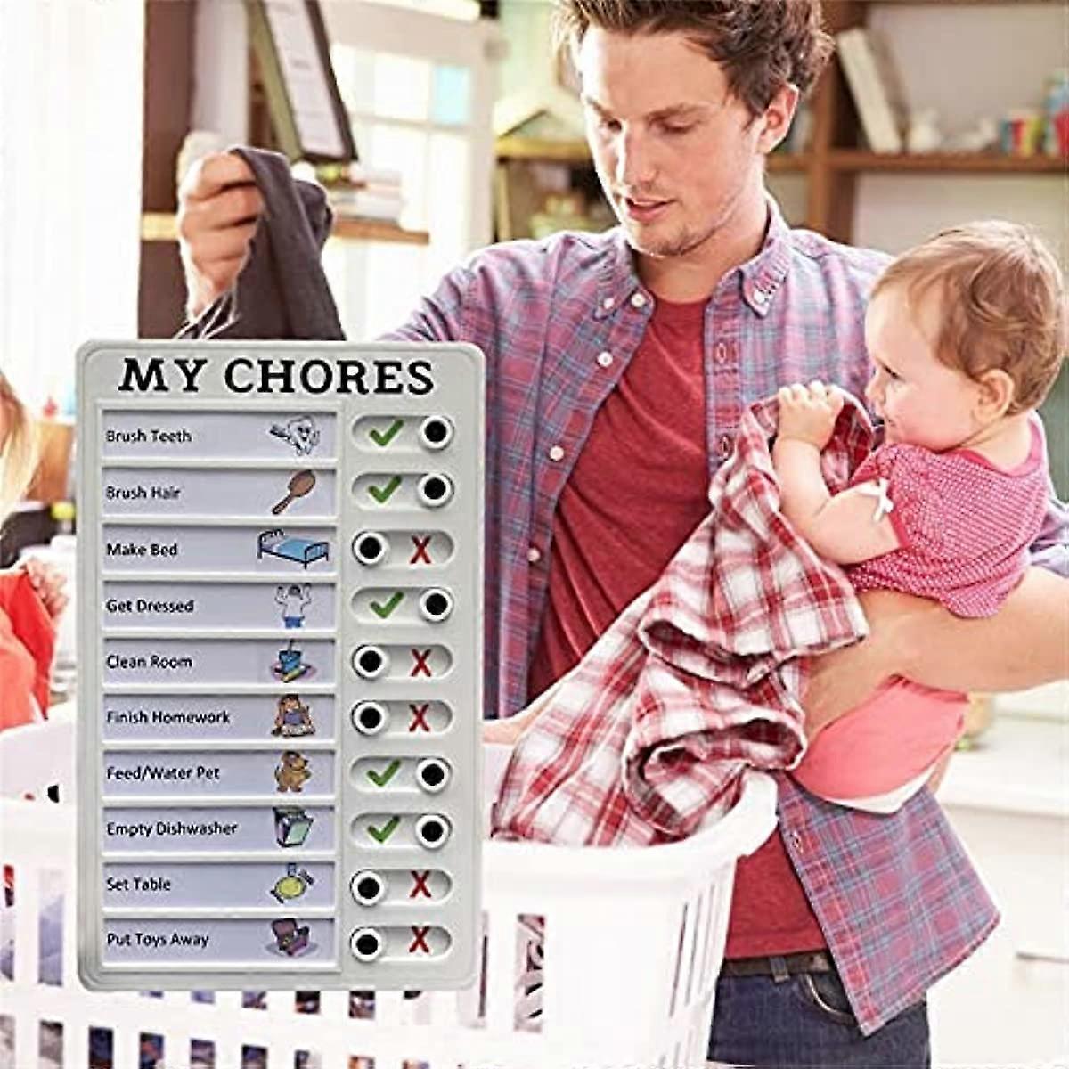 Chore Chart for Adults Kids Memo Checklist Board to Do List Reusable Memo Note Board with Slider ...