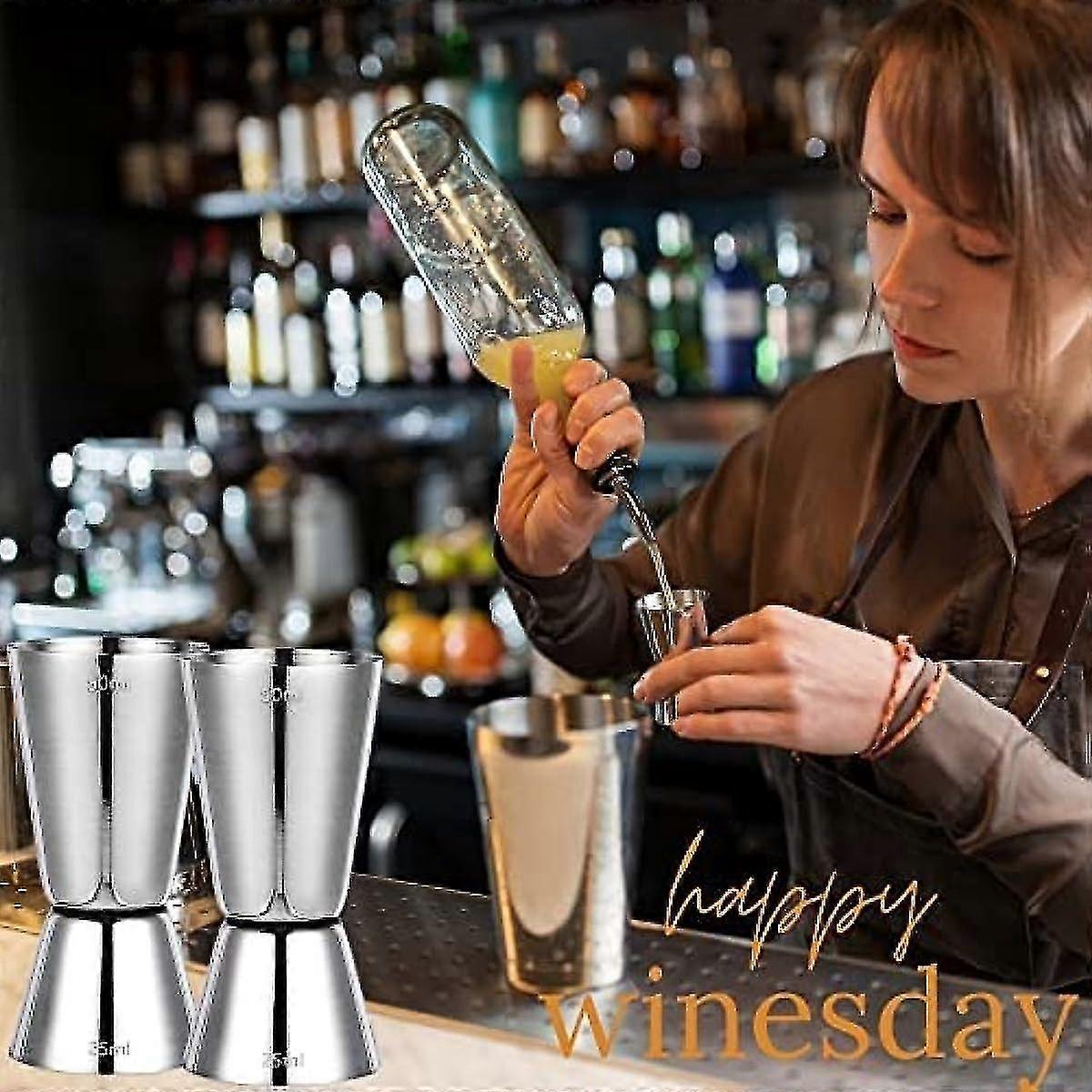 Spirit Measures 25ml 50ml Set - 2pack 304 Stainless Steel Jigger Spirit ...