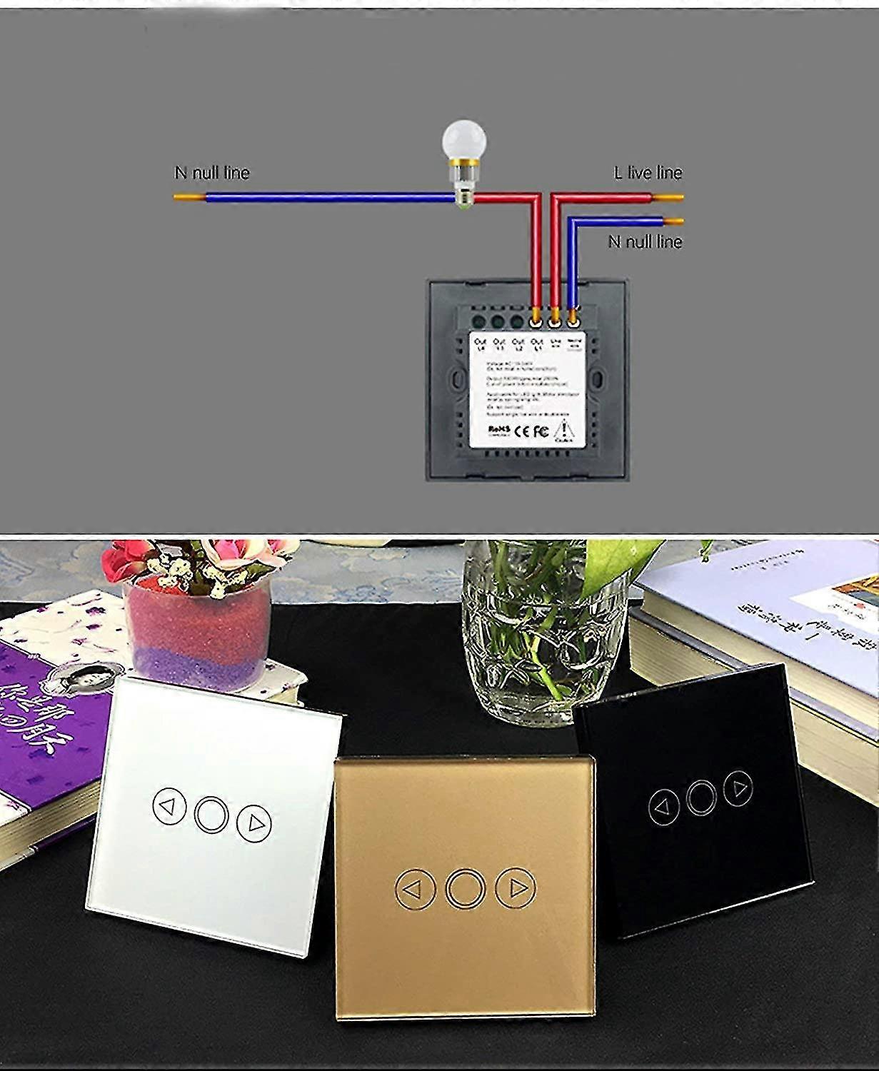 500w Led Touch Dimmer Switch Crystal Panel Led Light Switch White ...