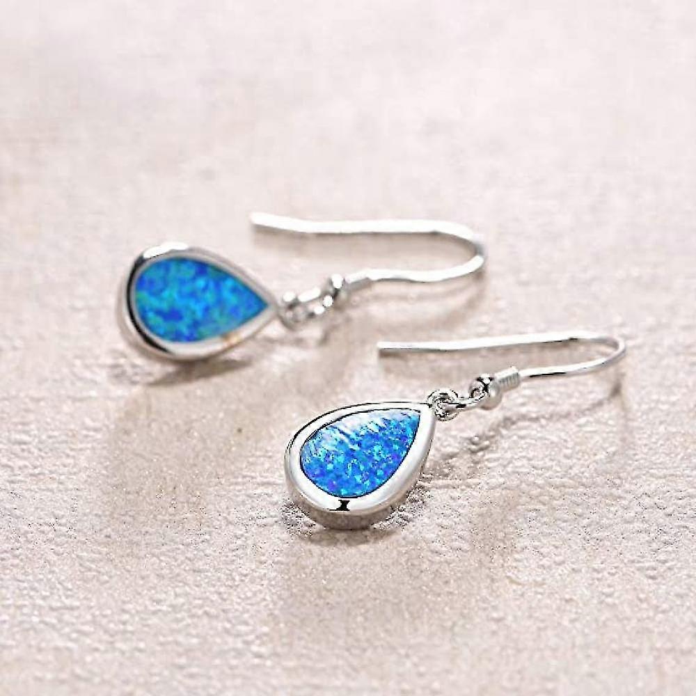 Birthstone Earrings Fancime Sterling Silver Opal Dangle Earrings ...