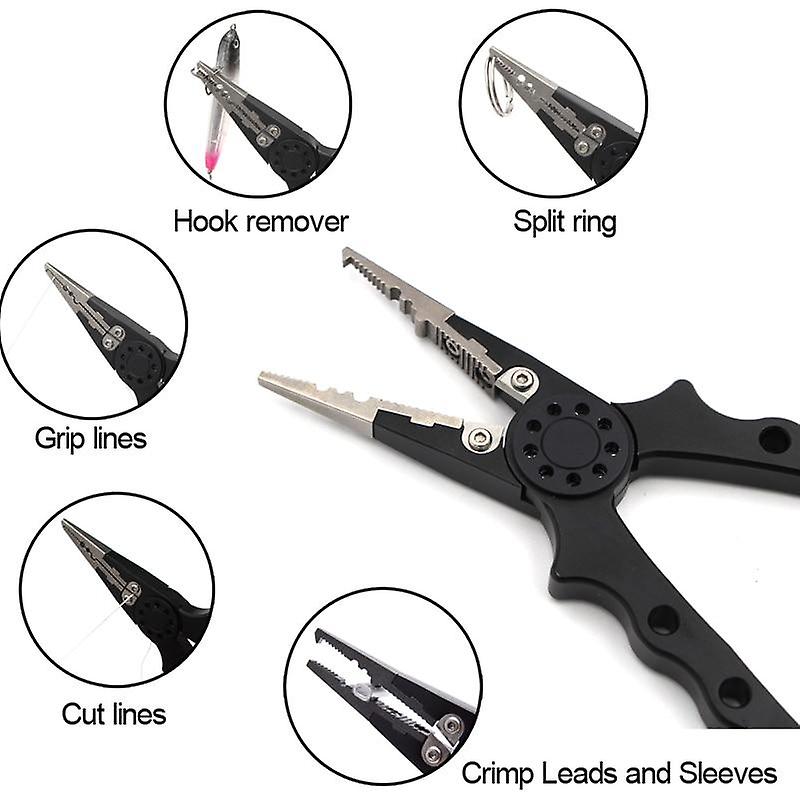 Aluminum fishing pliers split ring cutter carp crimping lead fish ...