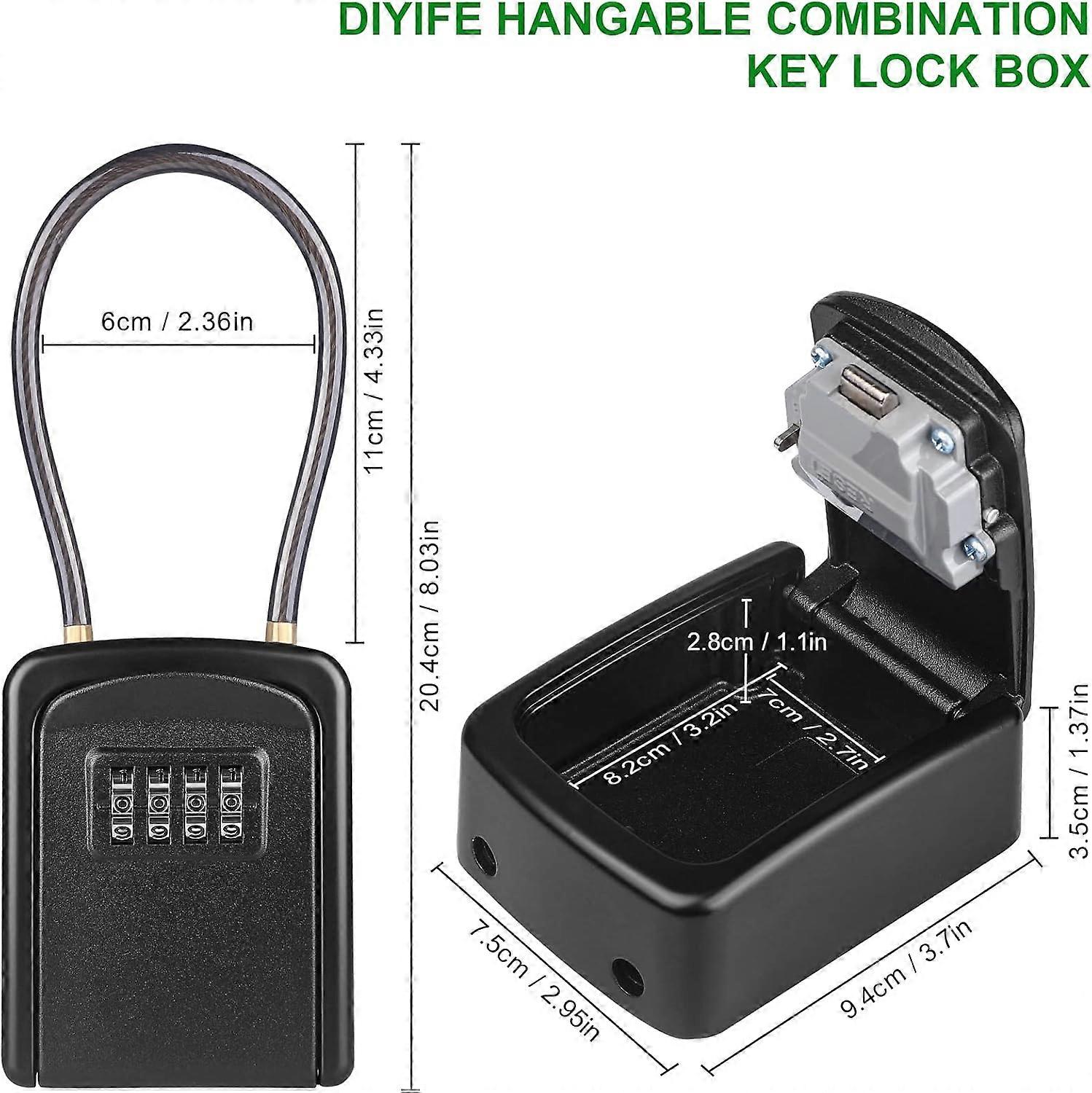 Key Safe, [Weatherproof] Portable Lock Box for Keys Outdoor with ...