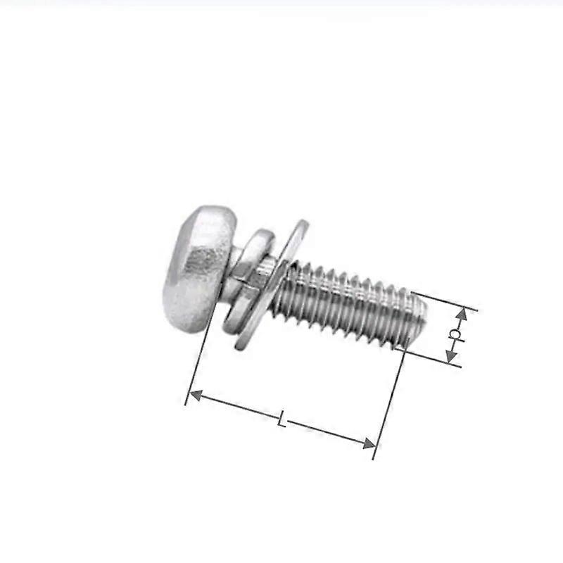 10-50pcs Six-Lobe Torx Pan Head Head Screw with Washer Stainless Steel M3 M4 M5 M6 M8 Three ...