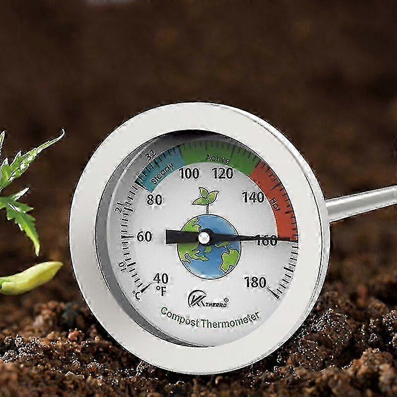 Compost Thermometer - Stainless Steel Dial Thermometer For Home ...