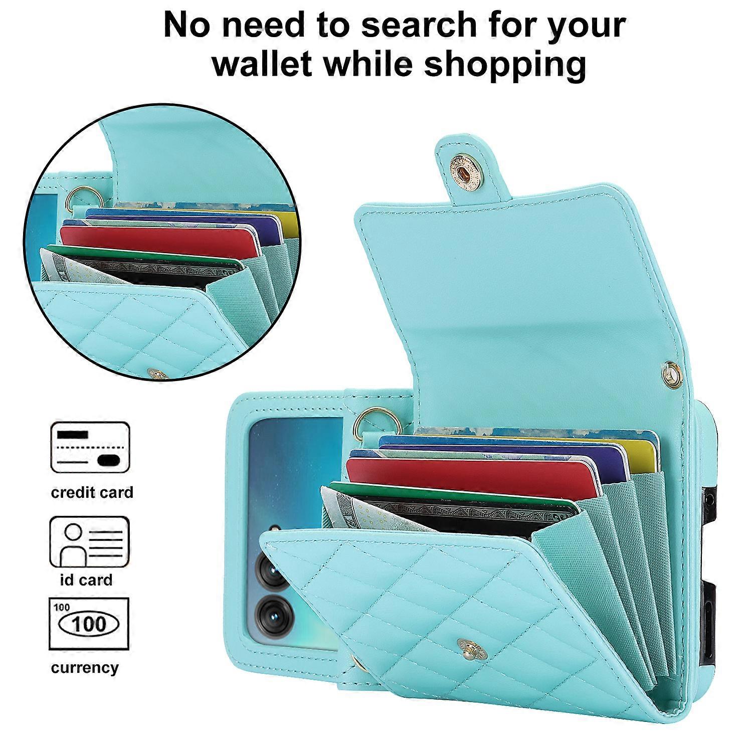For Motorola Razr 40 Ultra 5G Card Slots Case PU Leather+PC Crossbody ...