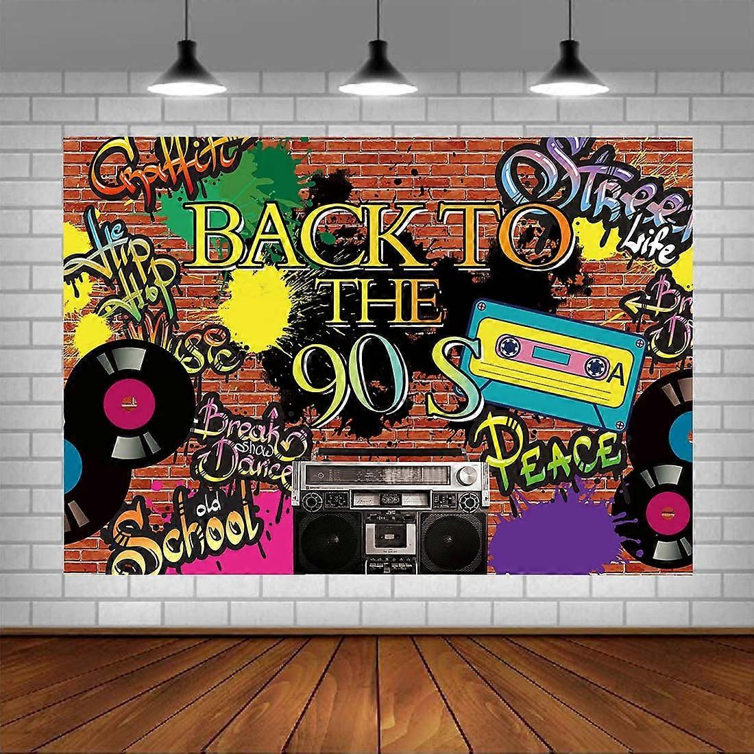 Back to The 90S Themed Party Backdrops Hip Hop Graffiti Retro Wall ...