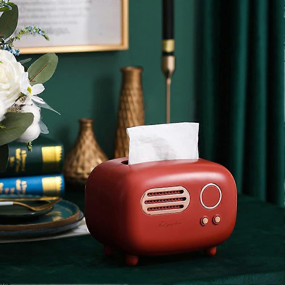 Tissue Box Cover, Retro Radio Tissue Boxs Napkin Box Tissue Storage ...