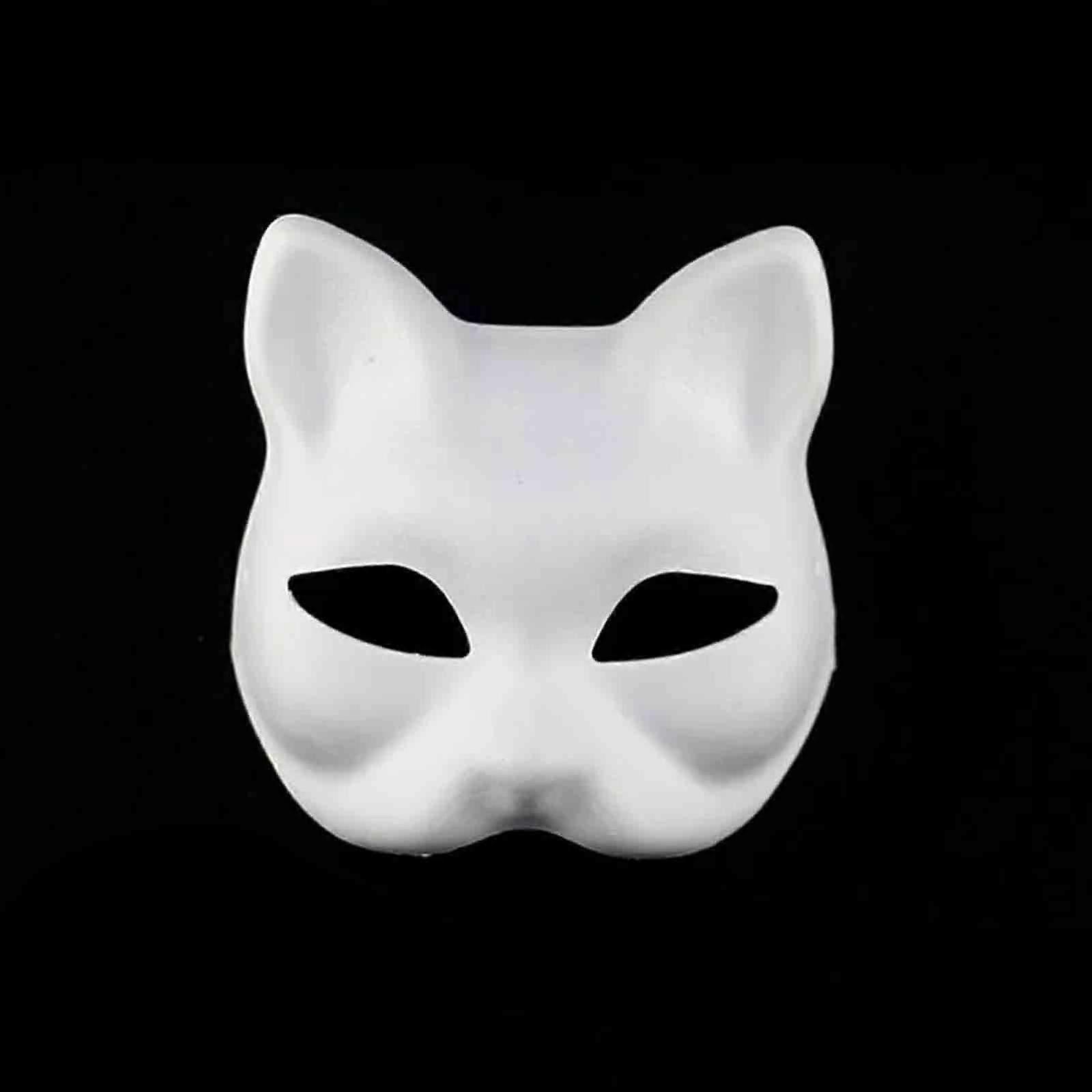 3PCS Therian masker hvide kattemasker Blank DIY Halloween maske dyr ...