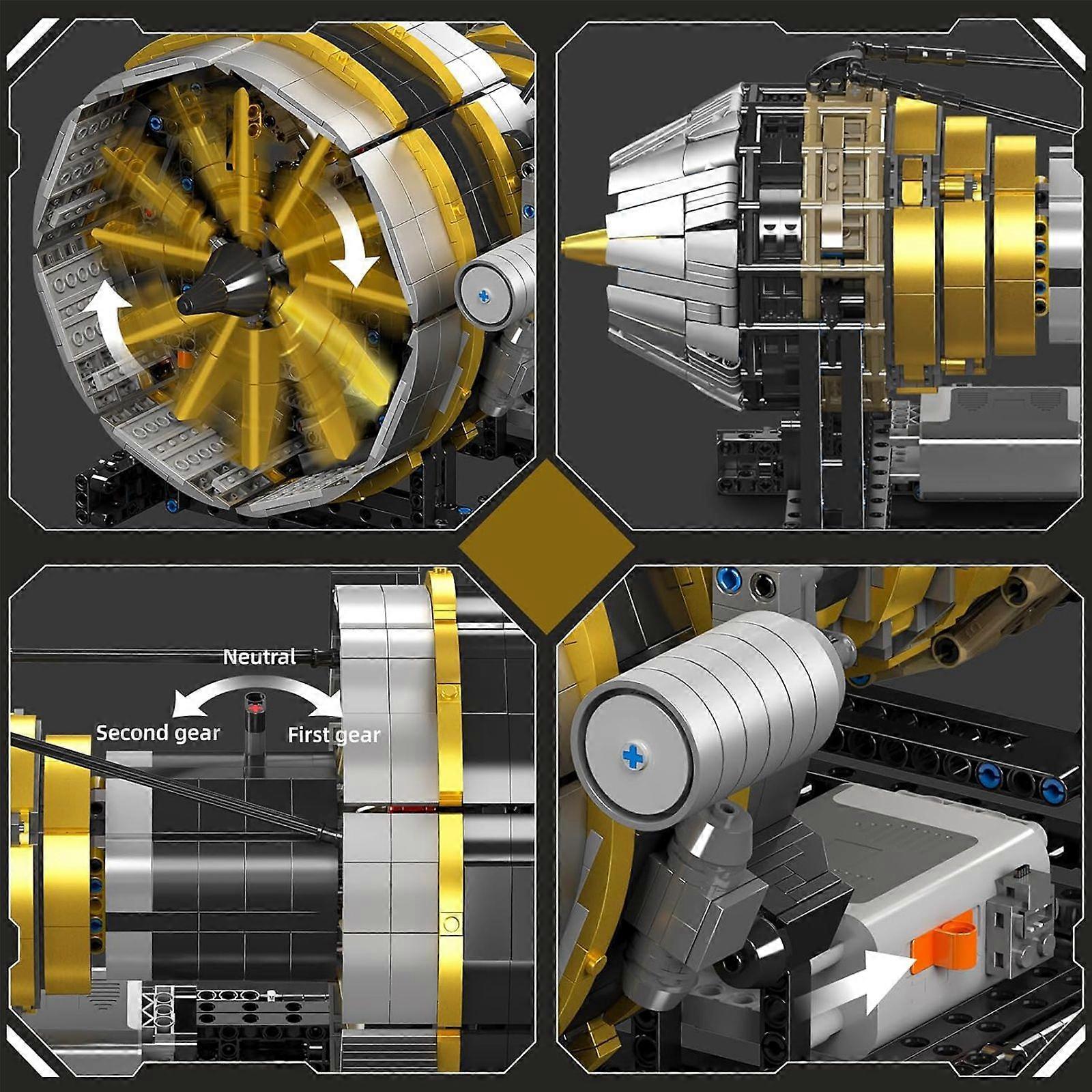 Mould King City Aircraft Engine Building Kit, Turbojet Engine Model ...