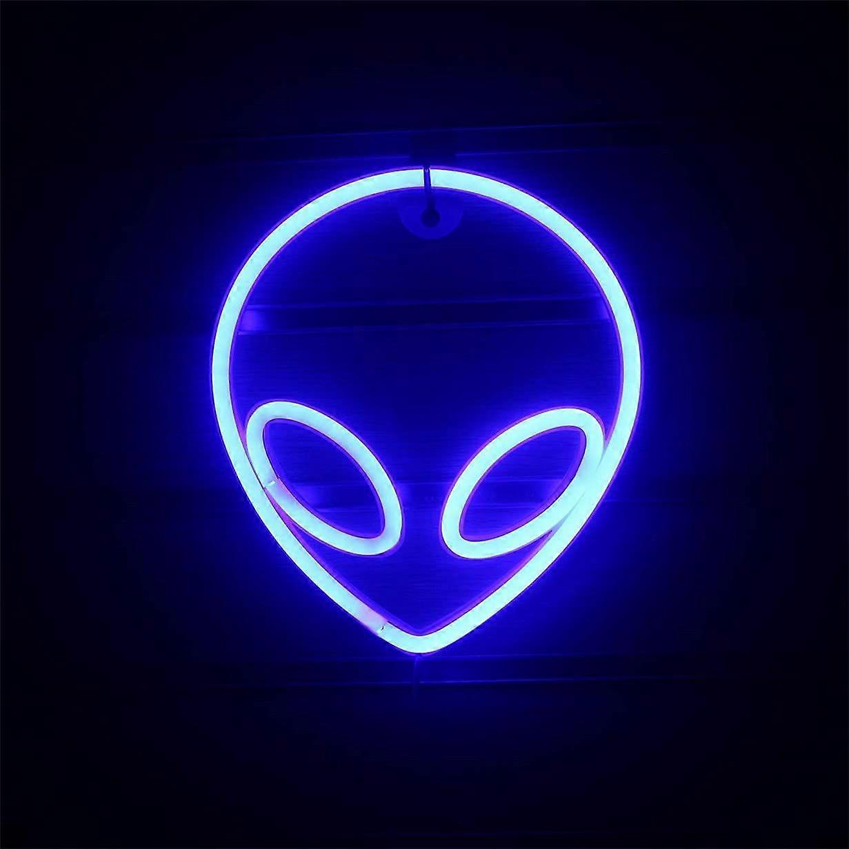 Alien Neon Light LED Neon Signs Blue Neon Sign for Kids Room Bedroom ...