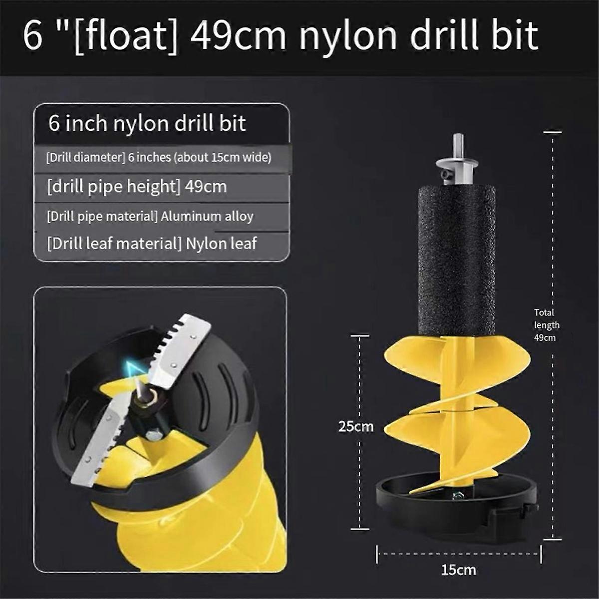 Ice Auger Bit Fan Blade Nylon Drill with Adapter Float Ice Auger Bit ...