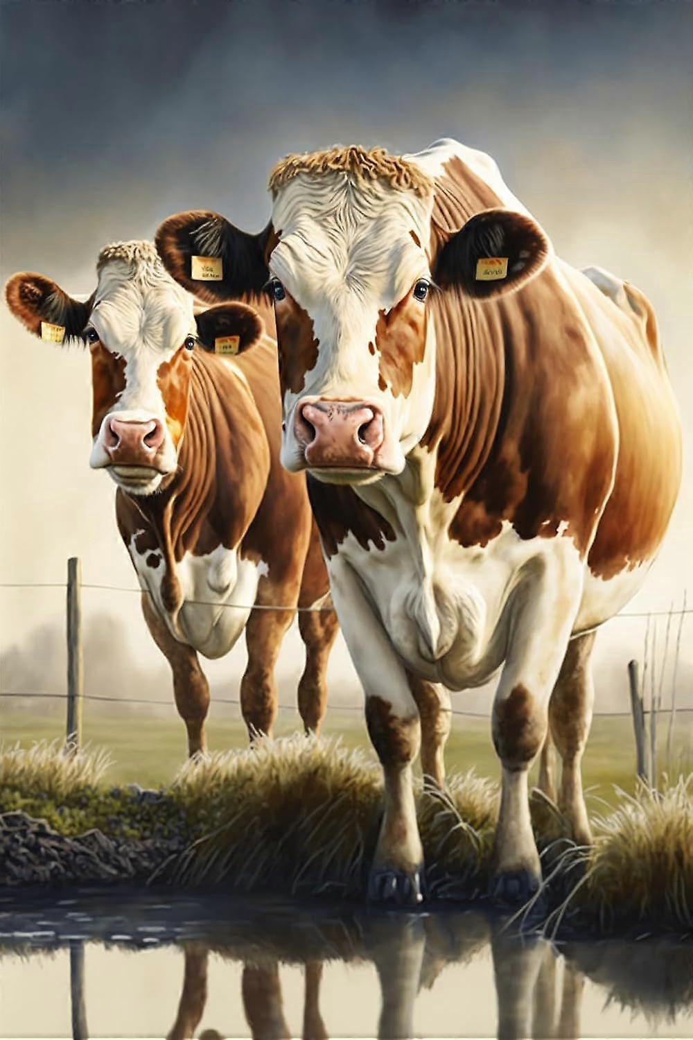 Puzzles for Adults 300/500/1000 Pieces,Wooden Puzzle,Ranch Cows Puzzle ...