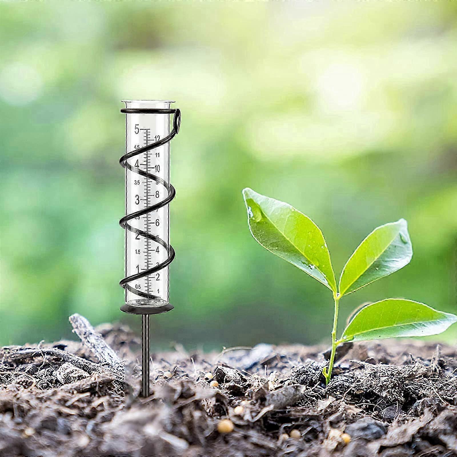 Glass Rain Gauge Spiral Rain Gauge Metal Frame Glass Rain Gauge ...