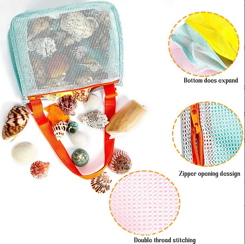 Pxcl Beach Toys Mesh Beach Bag Children's Shell Collection Bag Beach ...