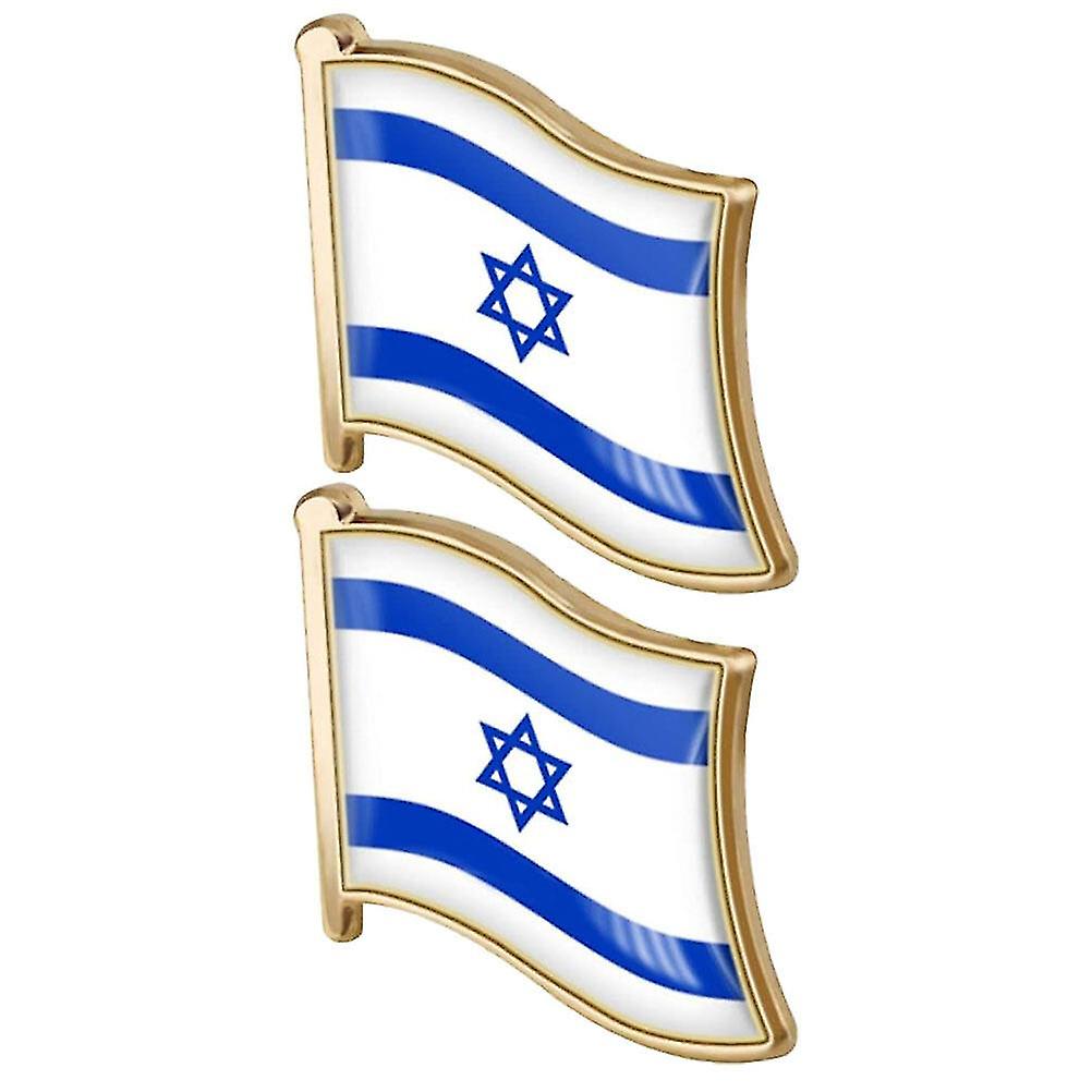 2pcs Israel Flag Brooch Pins Israeli Flag National Flag Brooch ...