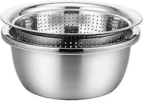 Stainless Steel Colander with Mixing Bowl, Kitchen Colander Metal Salad ...