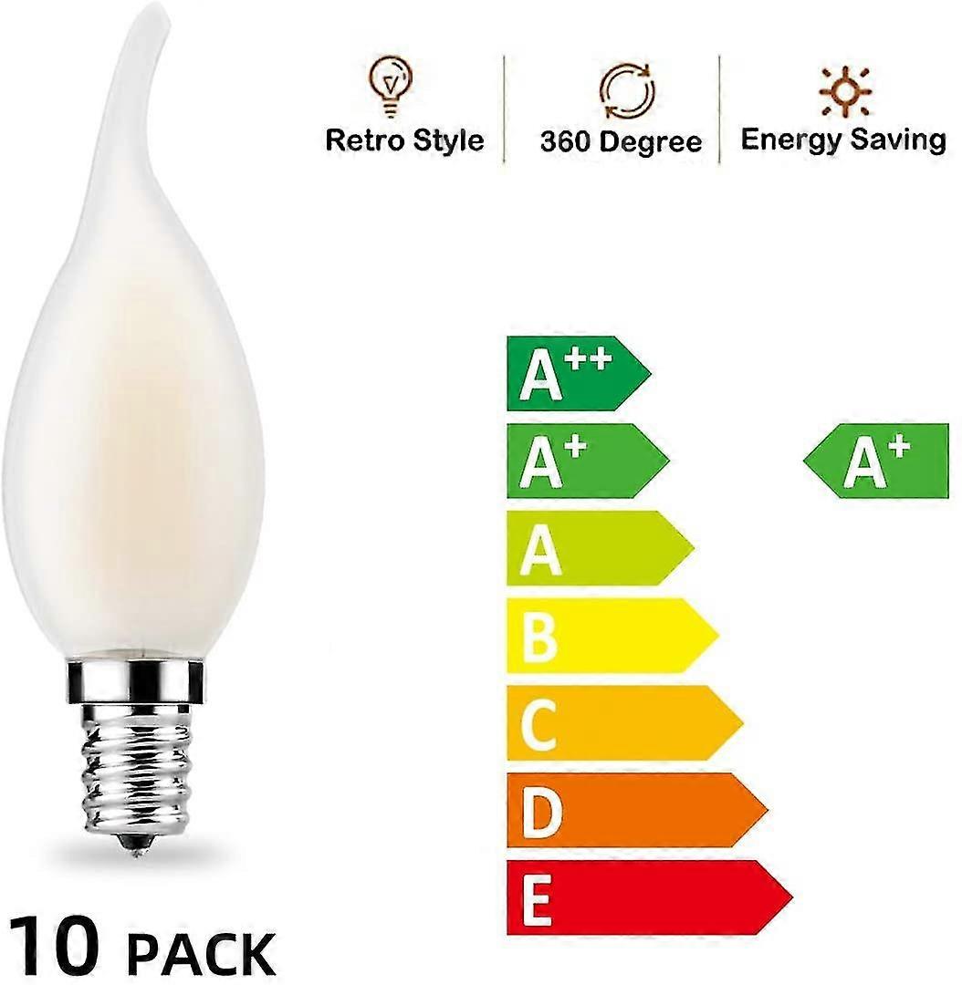 Led Bulb E14 With Dimmable Filament, Set Of 10 Bulbs Flame, 4 Watts ...