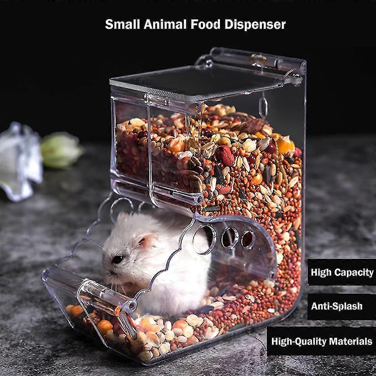 Hamsters Feeder Small Animals Automatic Dispenser Gravity Auto ...