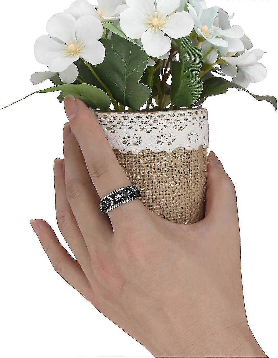 Sun Moon and Star Spinner Fidget Ring for Anxiety for Men Women ...