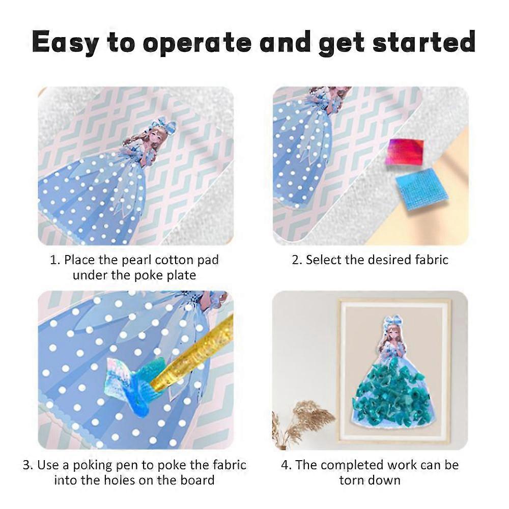 Creative Poke Art Fabric Puzzle Puncture Painting, 4 Sheets DIY Poking ...