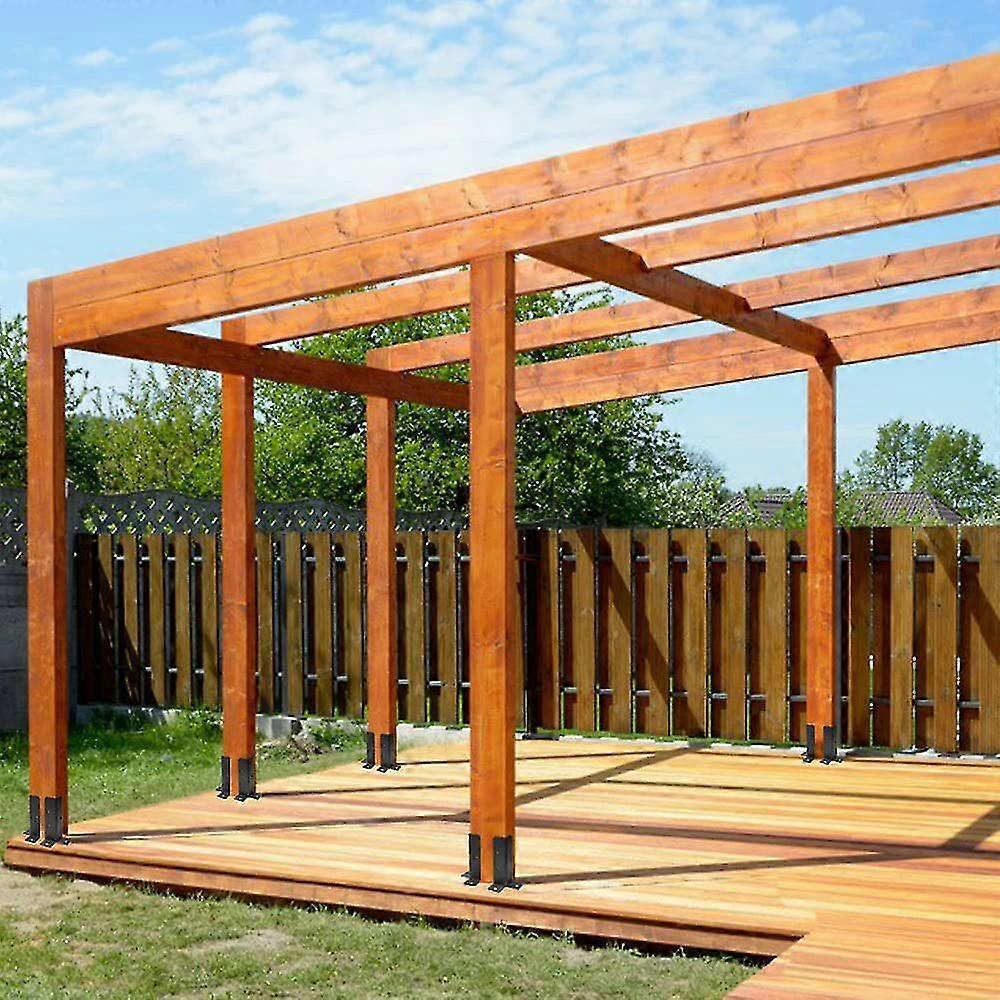 Clôture en bois Pergola Post Support de base Supports d’installation ...