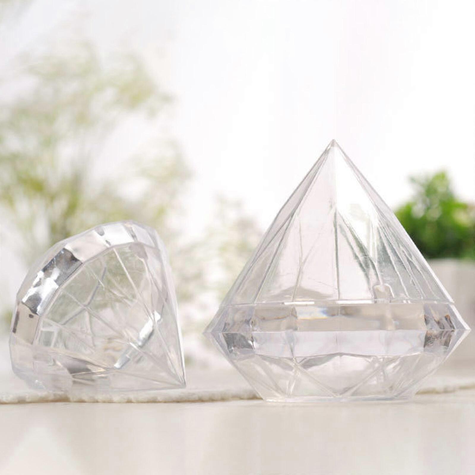 12 Pack Clear Diamond Shape Candy Boxes,Plastic Favor Candy Box Gift ...