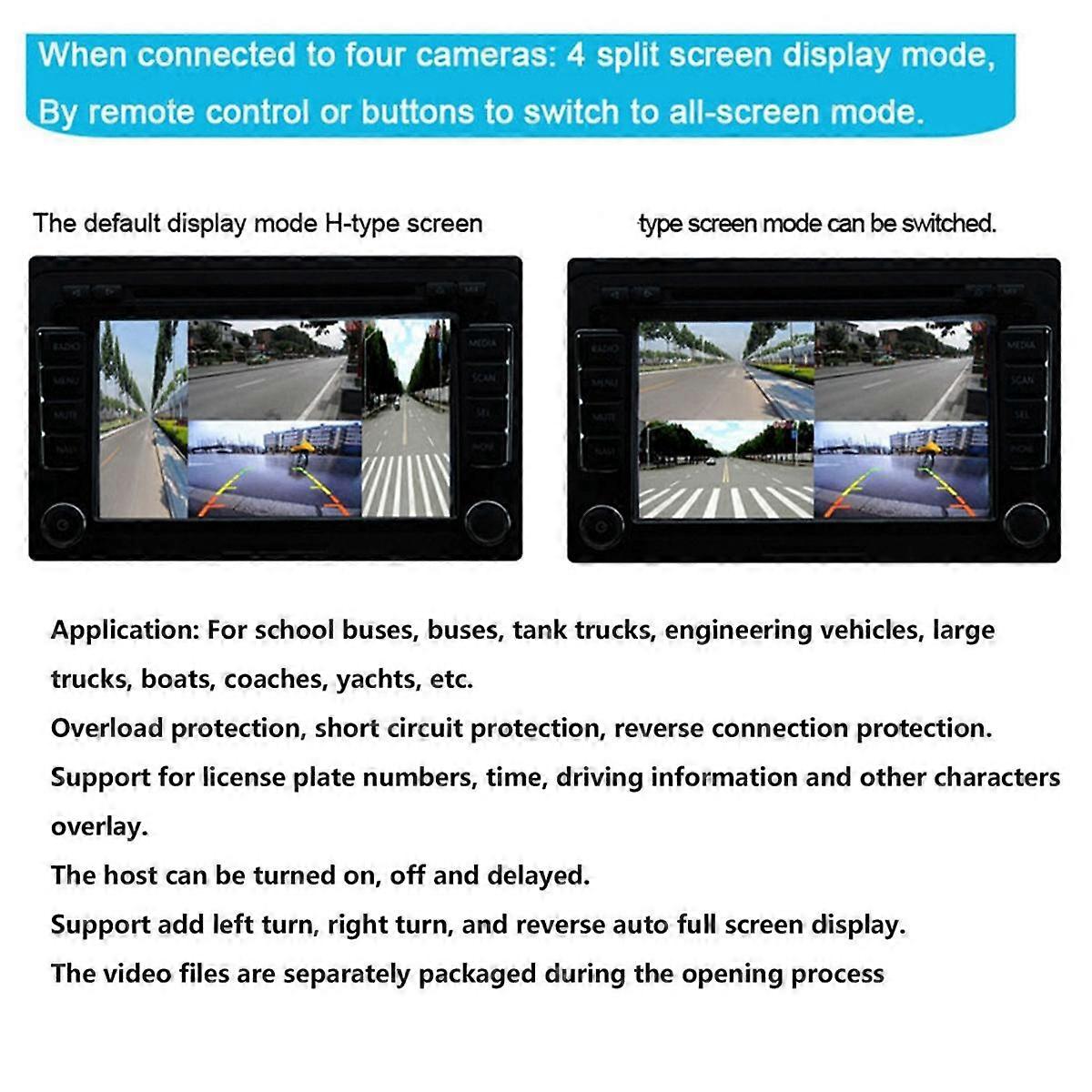 Mobile Digital Video Splitter 4 Channel Mini Video Splitter 720P for ...