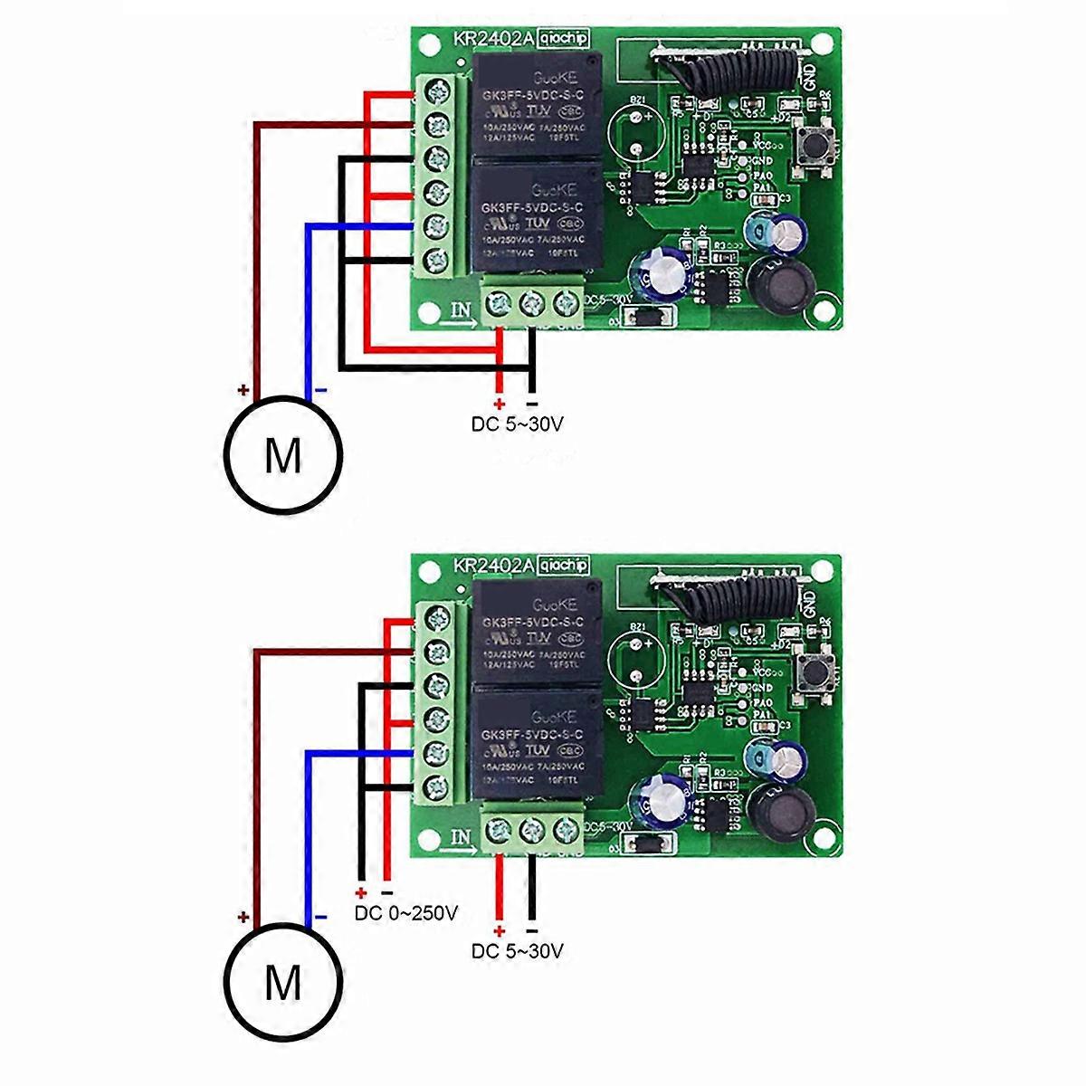 433MHz Remote Control Switch Wireless Relay 2CH Module RF mitter DC 5V 12V 24V 30V for Garage ...