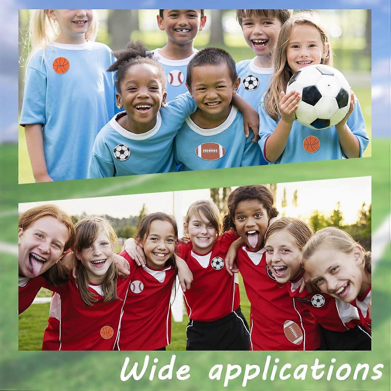 200Pcs 4 Style 6.3cm 3cm Self-Adhesive Football Stickers Baseball Stickers Soccer Stickers ...