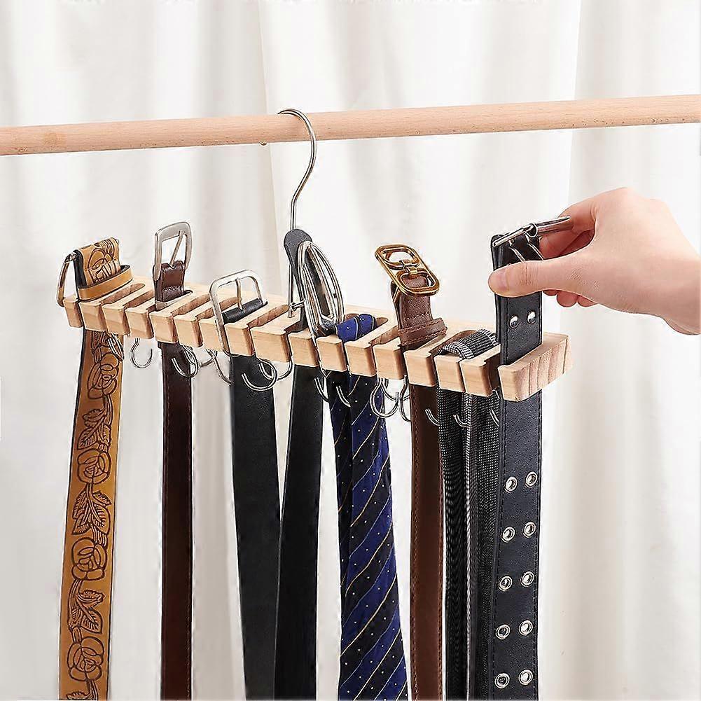 Wood Belt Storage Rack Belt Hanger for Closet Men Belt Tie Sock Storage ...