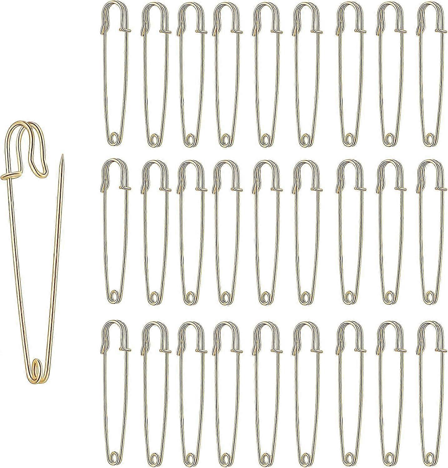 Safety Pins (Upgraded), 2" Large Safety Pins Pack of 50 for Clothes ...