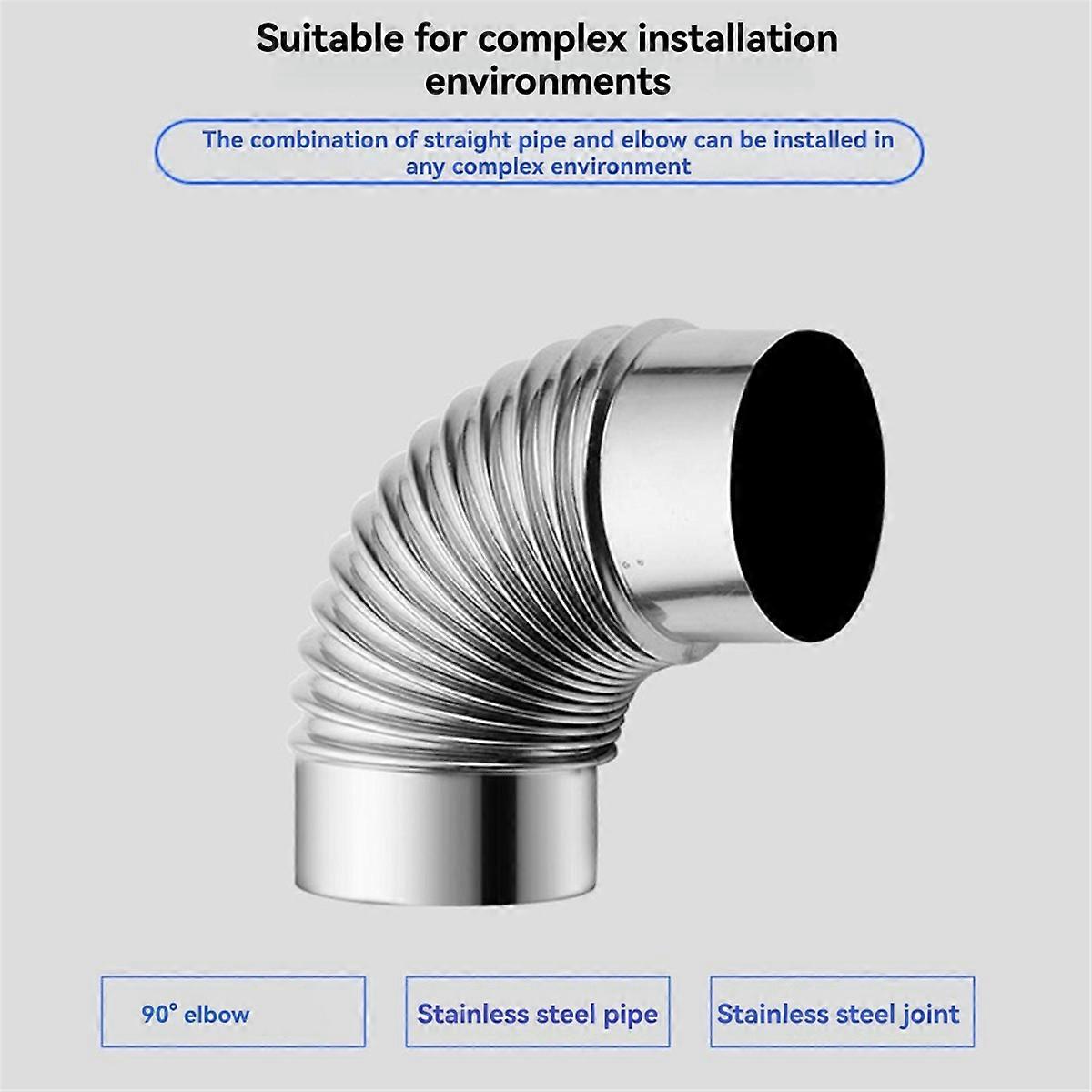 Straight Pipe Chimney Liner, Multi Flue Stainless Steel Stove | Fruugo UK