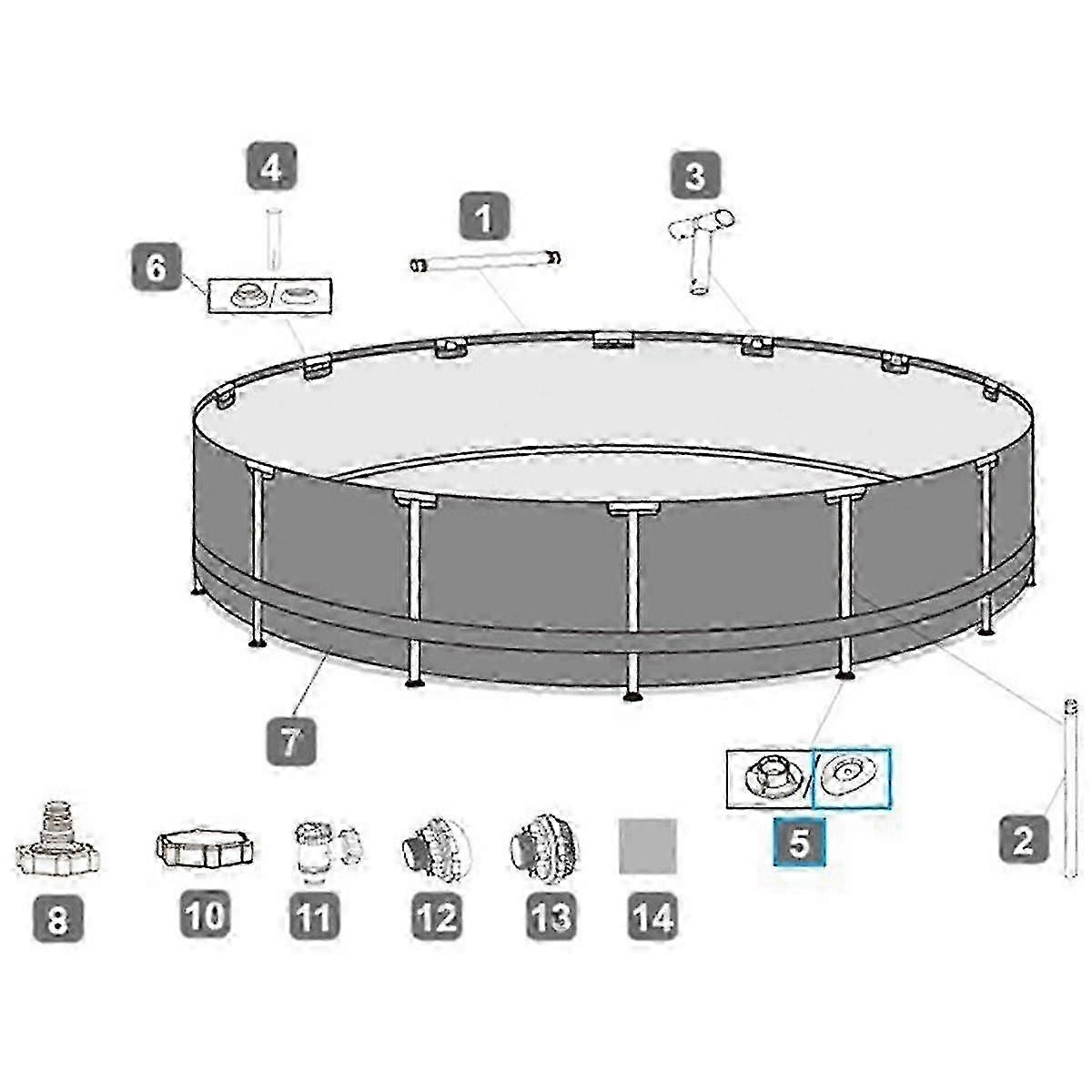 4Pcs Pool Leg End Cap P61802 for Frame Pools,Pool Bottom Cap for ...