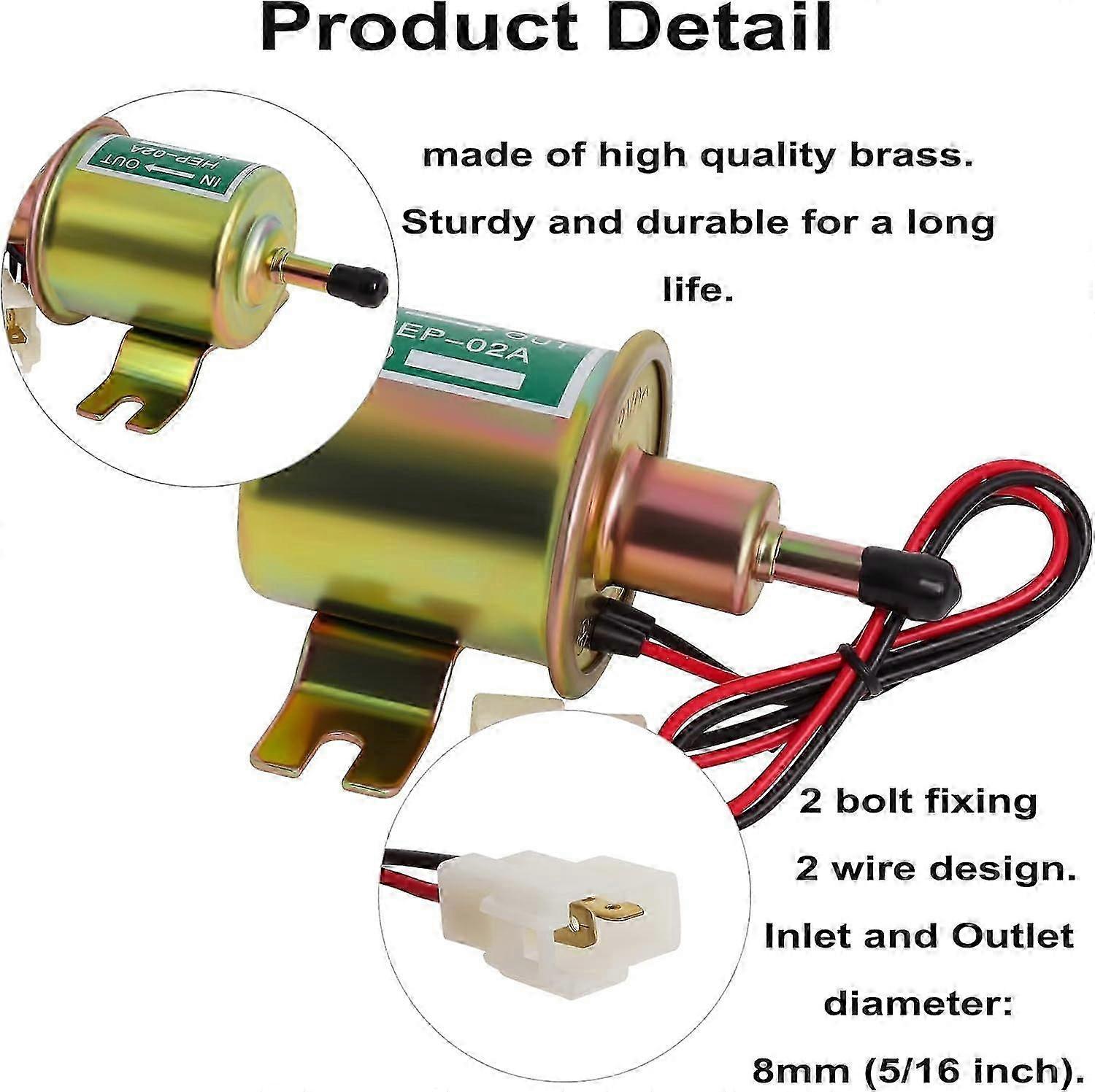 Universal Electric Fuel Pump 12V Low Pressure 4-7 PSI Inline Fuel Pump ...
