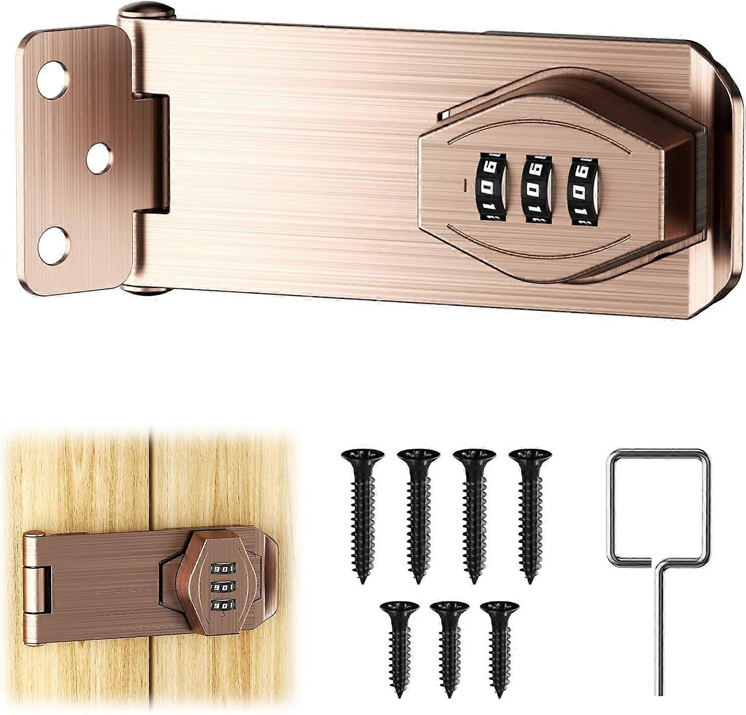 4" Lockable Door Lock - Combination Lock - Combination Lock - Sliding ...