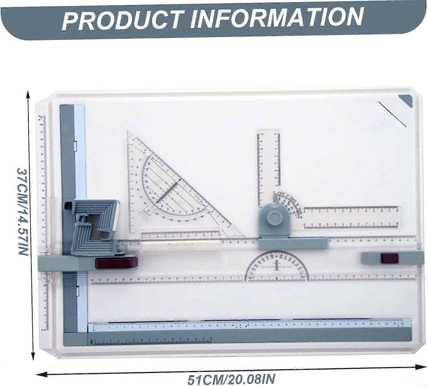 Drafting Table Adjustable Angle A3 Drawing Board With Parallel Motion ...