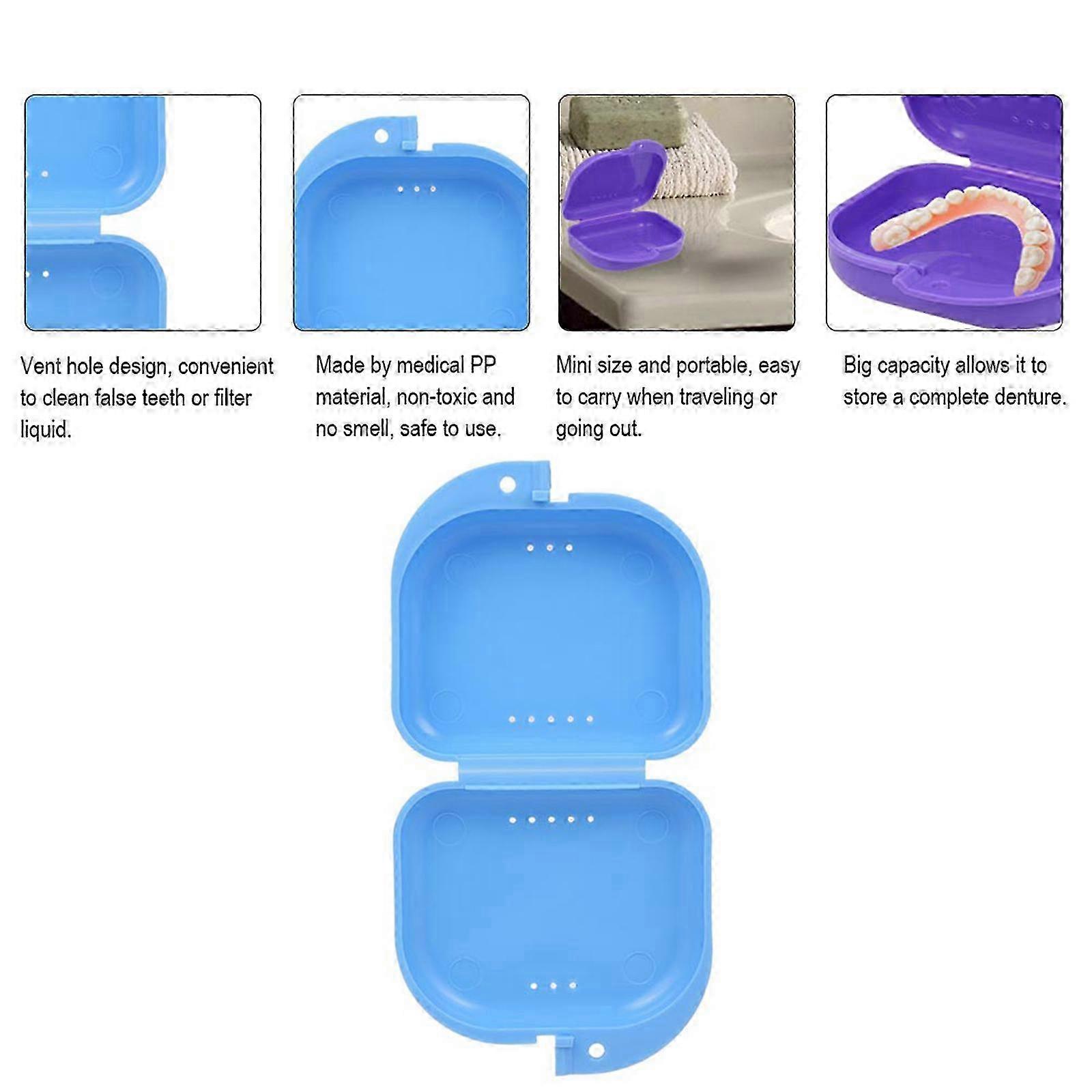 Denture Box Denture Case Dental False Teeth Cleaning Box Denture Bath ...