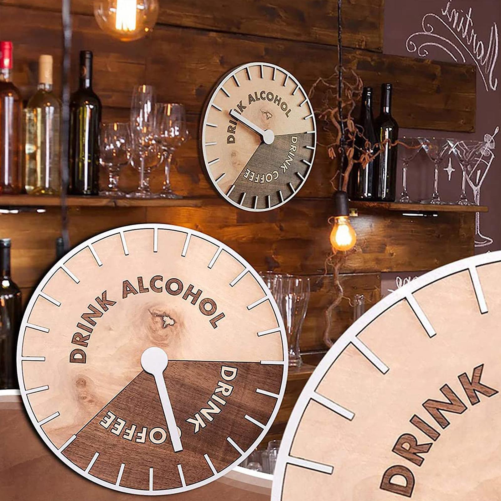 The Drink Clock Ornament Drink Alcohol Drink Coffee Wood Crafts Clocks ...