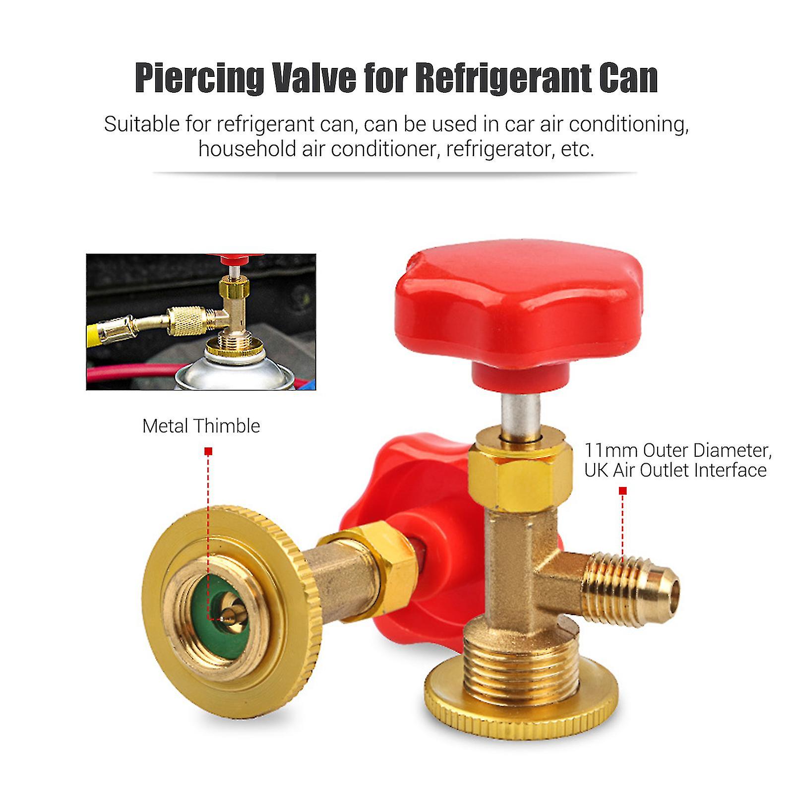 Piercing Valve For Refrigerant Can Car Air Conditioning Charge Valve ...