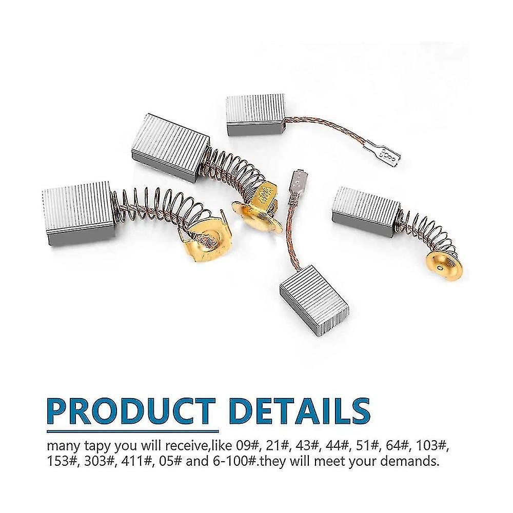 24 Pcs Electric Motor Brushes Carbon Brushes Replacement Part For Repair 12 Different Sizes ...