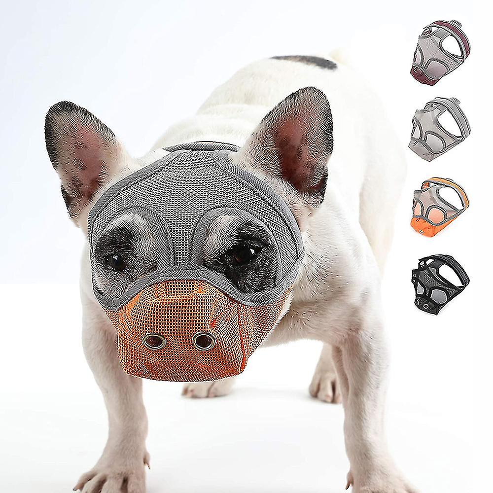 Short Snout Dog Muzzles,bulldog Muzzle Adjustable Breathable Mesh Dog ...